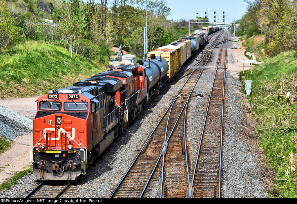 CN 2873 at CN CP Snake